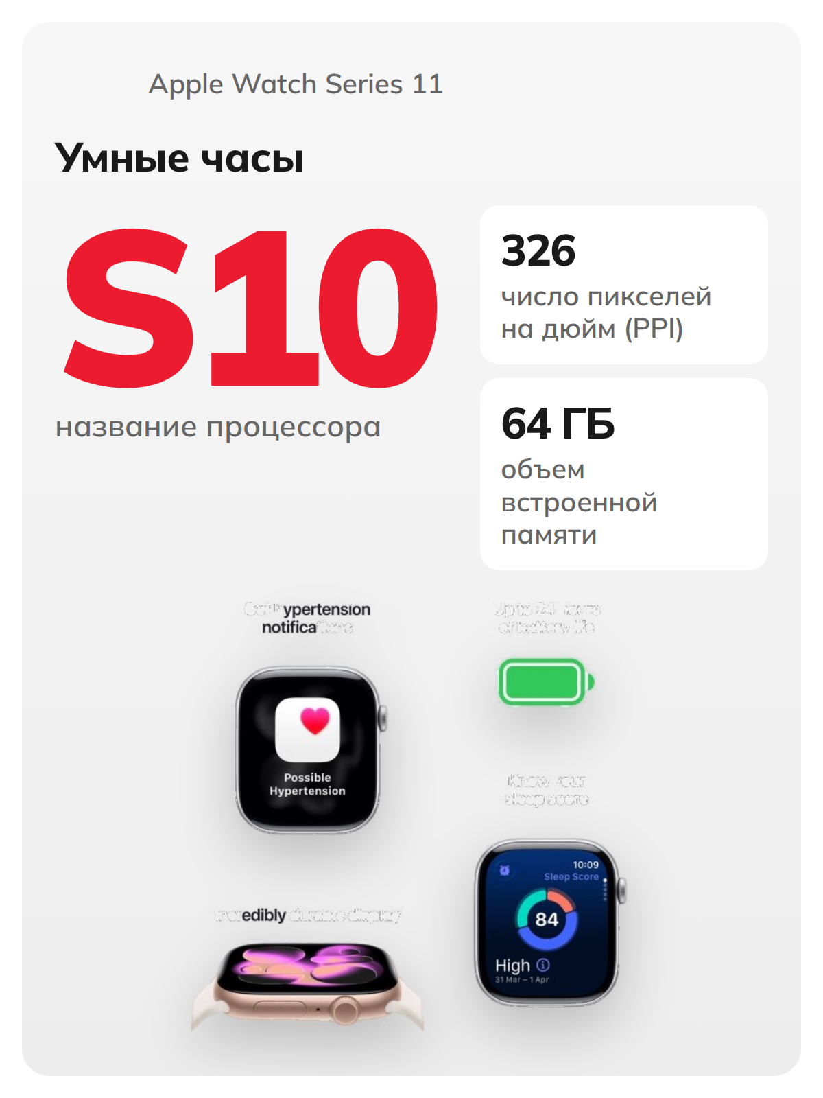 Apple Watch Series 11 46mm GPS Aluminum Case Rose Gold (Розовое золото) Sport Light M/L