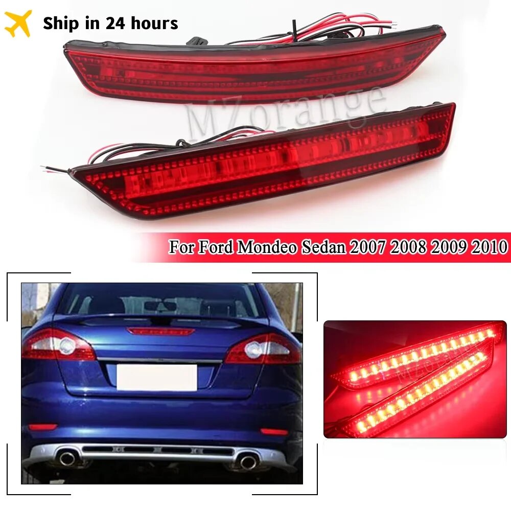 Фонарь заднего бампера, отражатель, тормоз, фонарь для Ford Mondeo Sedan 2007 2008 2009 2010, стоп-сигнал, противотуманные фары, автомобильные аксессуары