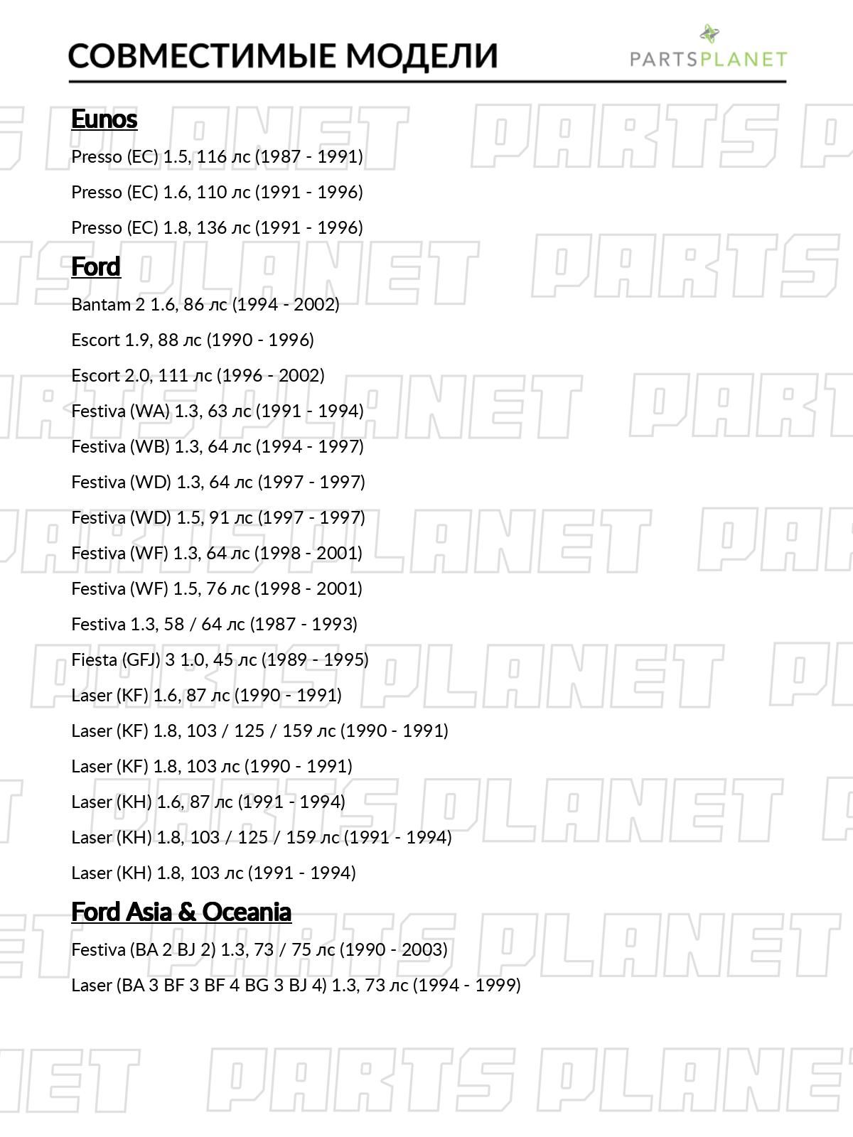 Тормозные колодки, передние для Форд Фиеста 3 1989-1995, КИА Боррего 2007-2011, Рио 1 2000-2006, Соренто 2 2010-2015, Мазда Демио 1996-2003 OEM 1U053328Z 1U063328Z 1U0B3328Z арт JBP0076