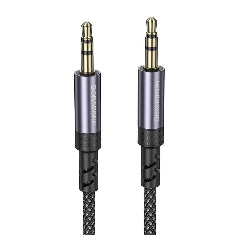 Аудиосоединитель BOROFONE BL24 AUX 3,5мм-3,5мм, 1м металлик
