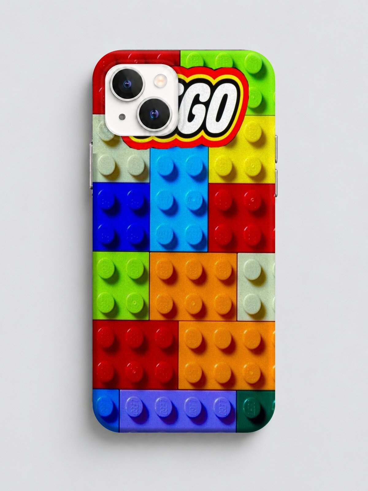 Силиконовый чехол на iPhone 15 LEGO логотип