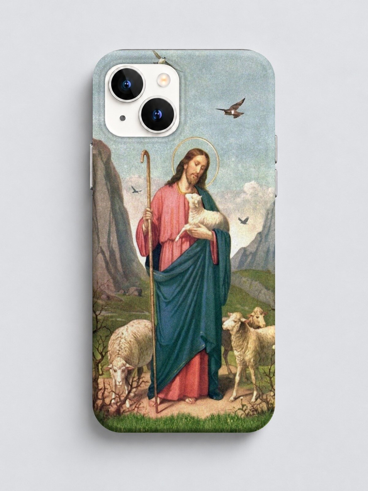 Силиконовый чехол на iPhone 14 Иисус Христос