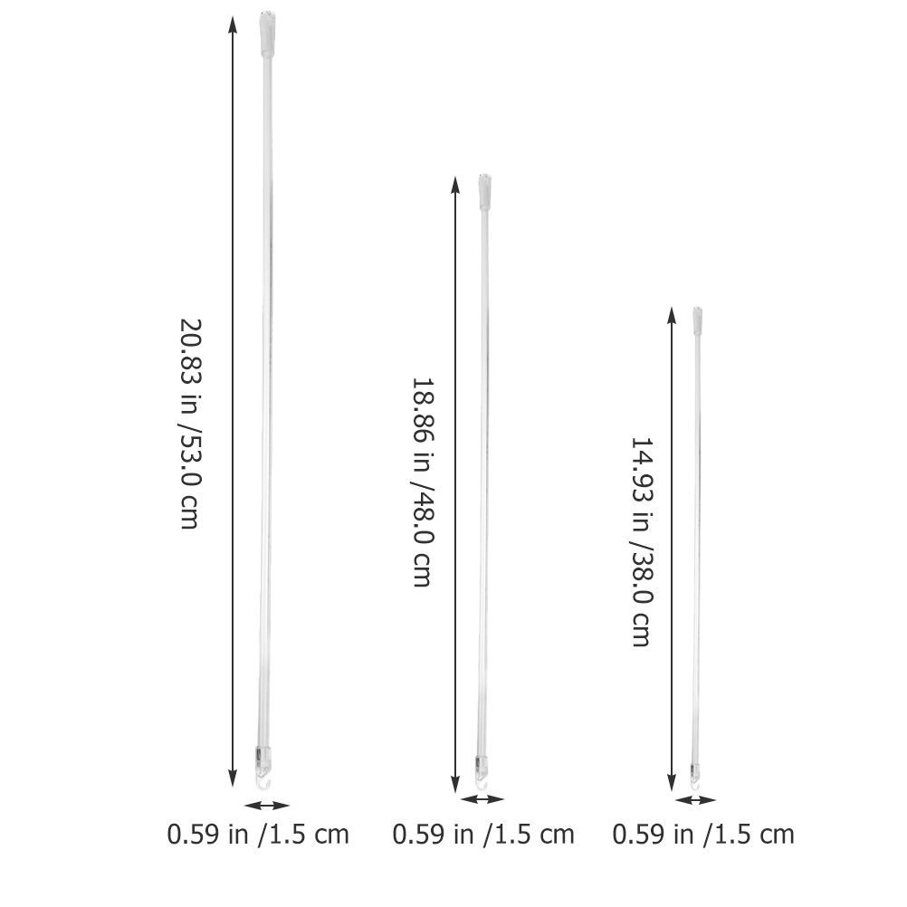 Набор Из 3 Штук Прозрачных Валков Для Жалюзи Размером 38.00X1.50X1.50CM