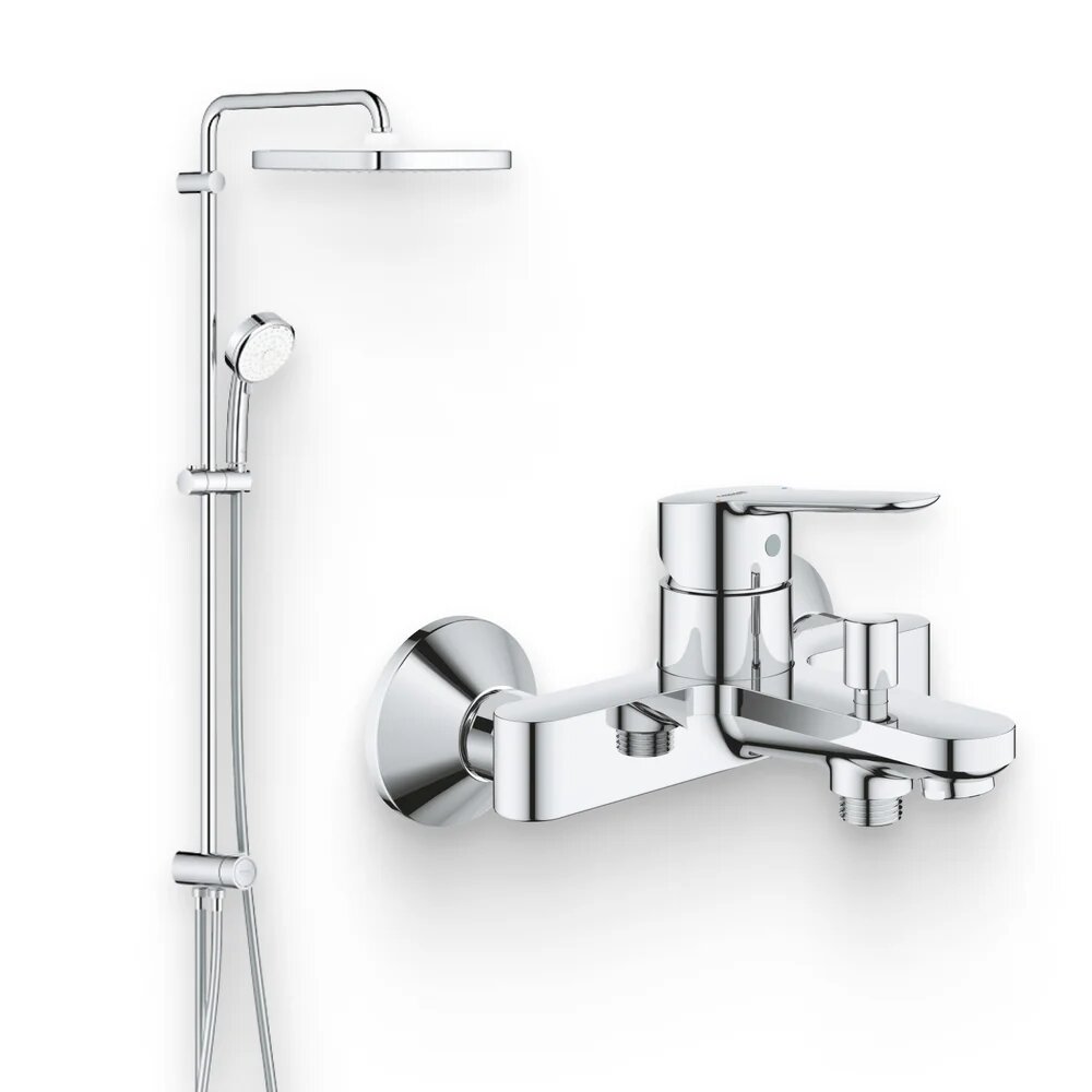 Душевой комплект Смеситель Grohe BauEdge 23605000 глянцевый хром / Стойка Tempesta Cosmopolitan System 250 Tempesta Cosmopolitan System 250 26694000 без смесителя, хром