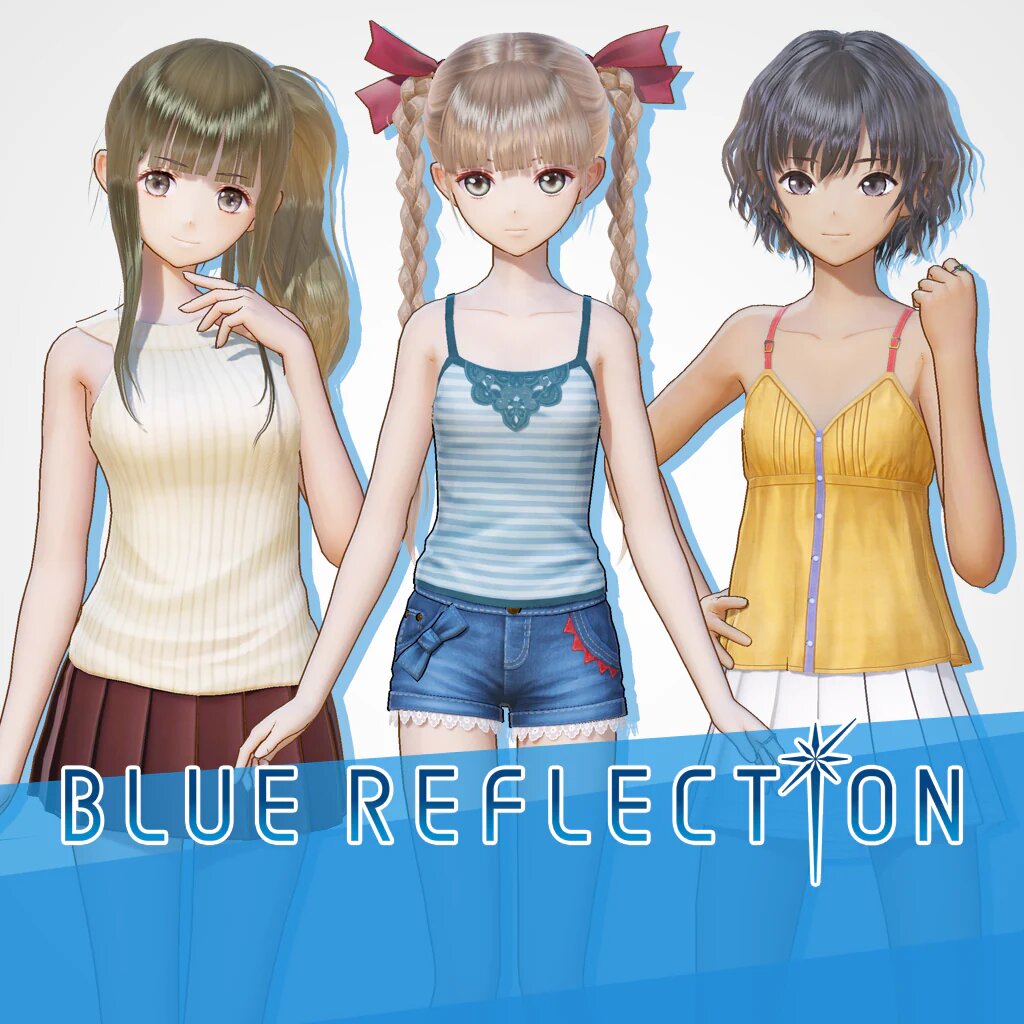 Дополнение BLUE REFLECTION: Summer Clothes Set B (Yuzu, Shihori, Kei), цифровое издание PlayStation 4, регион Индонезия / код пополнения баланса