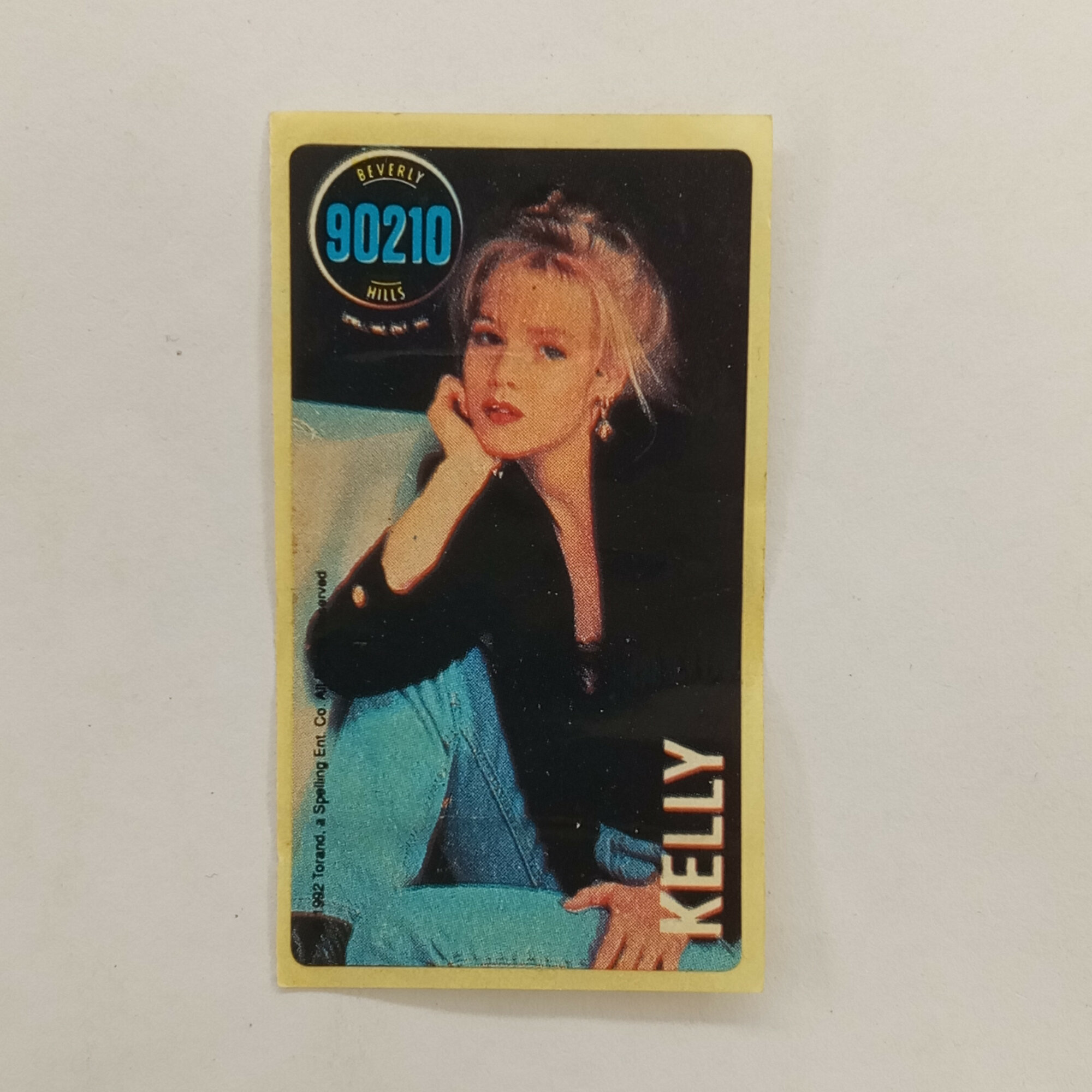 Вкладыш жевательной резинки винтажный. Kelly, портрет актрисы Beverly Hills 90210. Винтаж