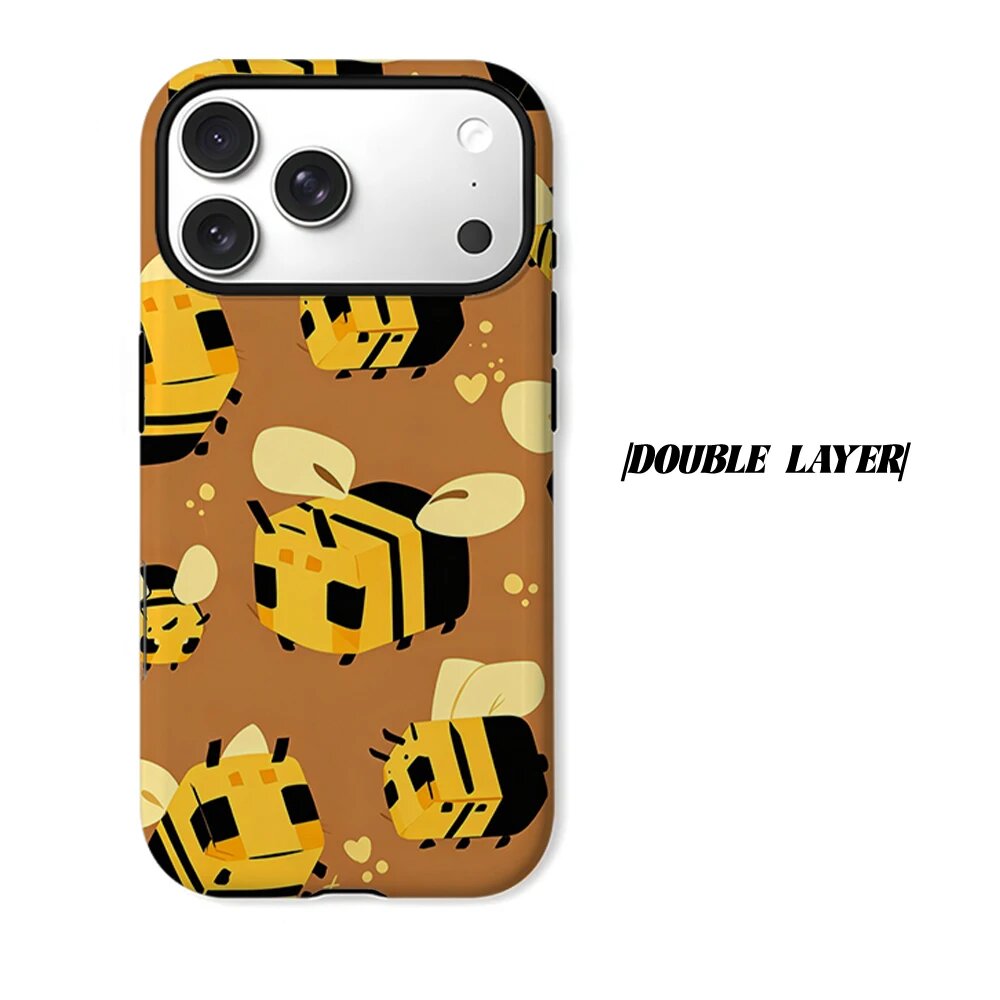 Чехол для iPhone 17 Pro Max Minecraft Bee, Цвет: B, Double Layer
