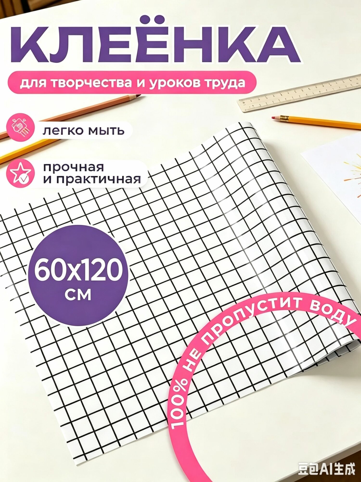Коврик для стола 120 см x 60 см, материал: Полимерный материал
