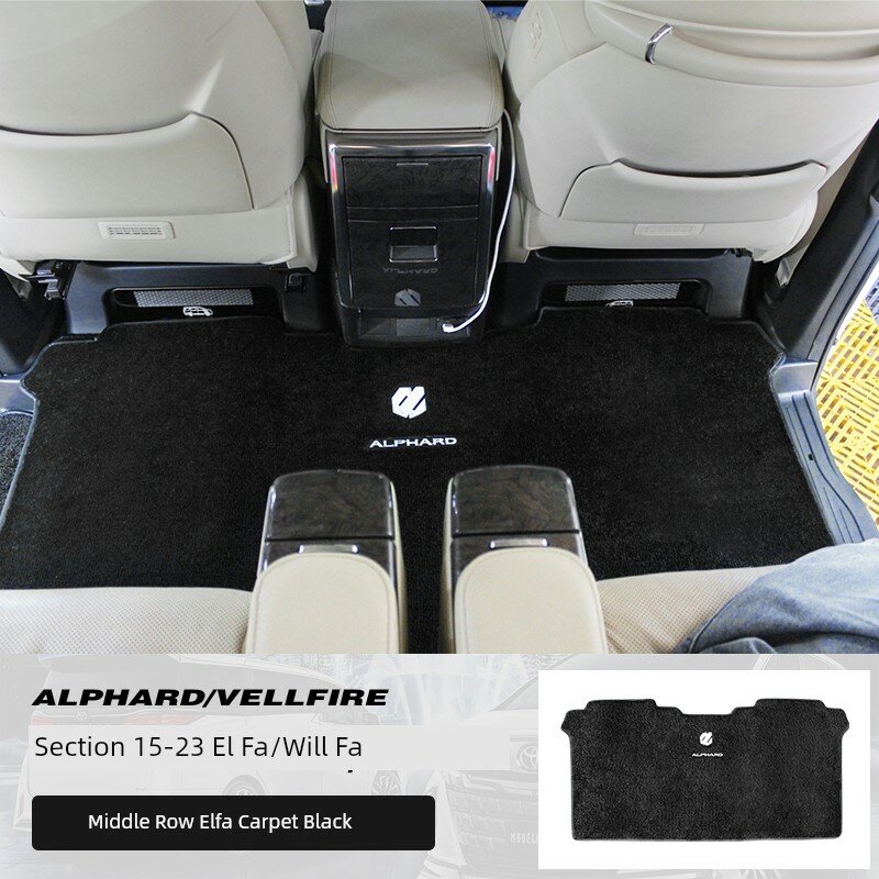 Коврик для средней части салона Alphard 30 Series черного цвета, премиальный материал, имитирующий овчину, подходит для