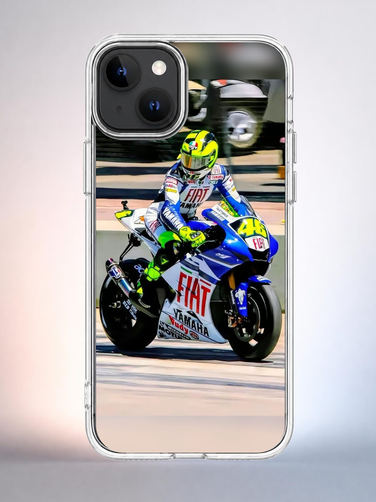 Чехол iPhone 14 Мотогонщик Valentino Y2K Indie Sleaze