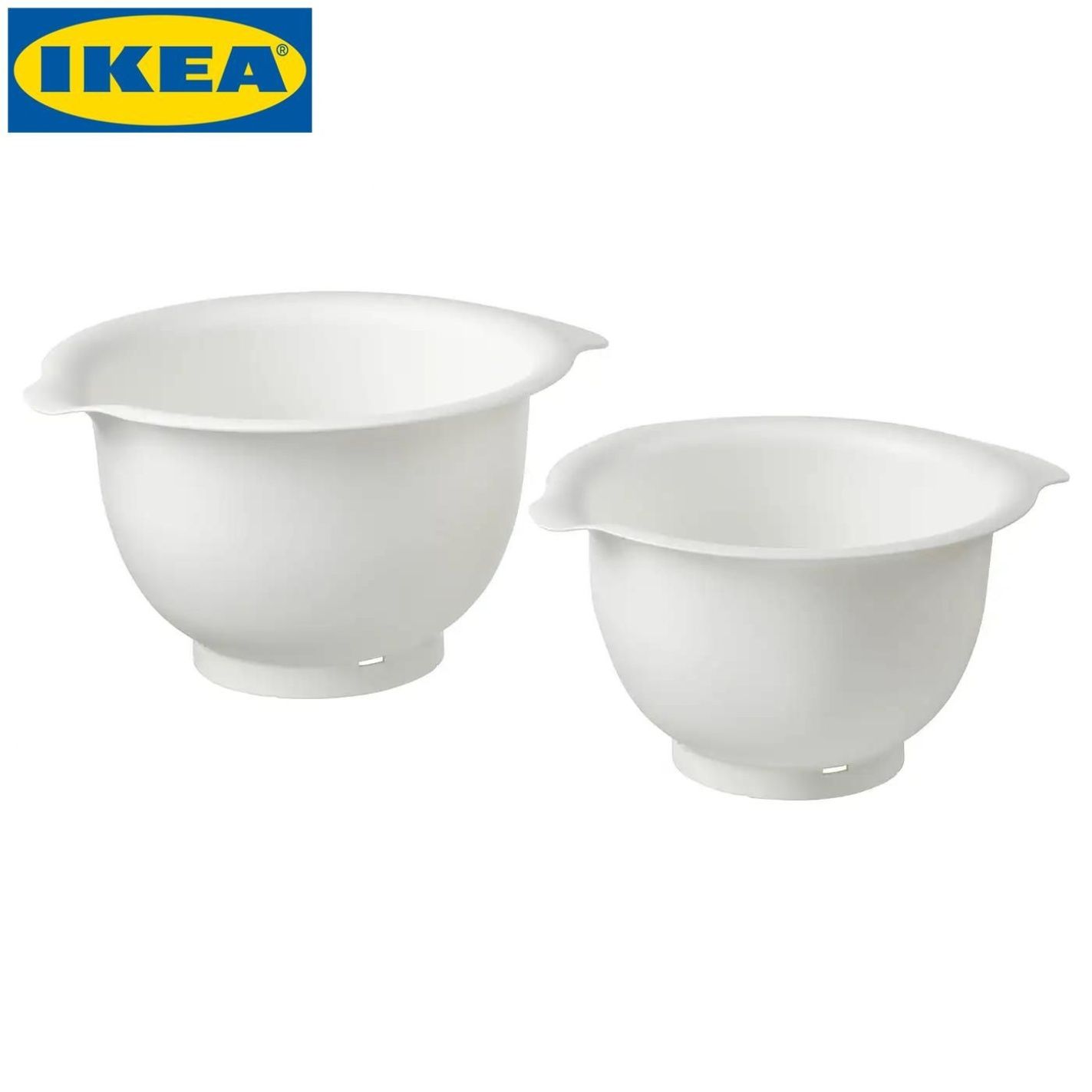 IKEA Миска однотонный 3700 мл белый, 2 шт-