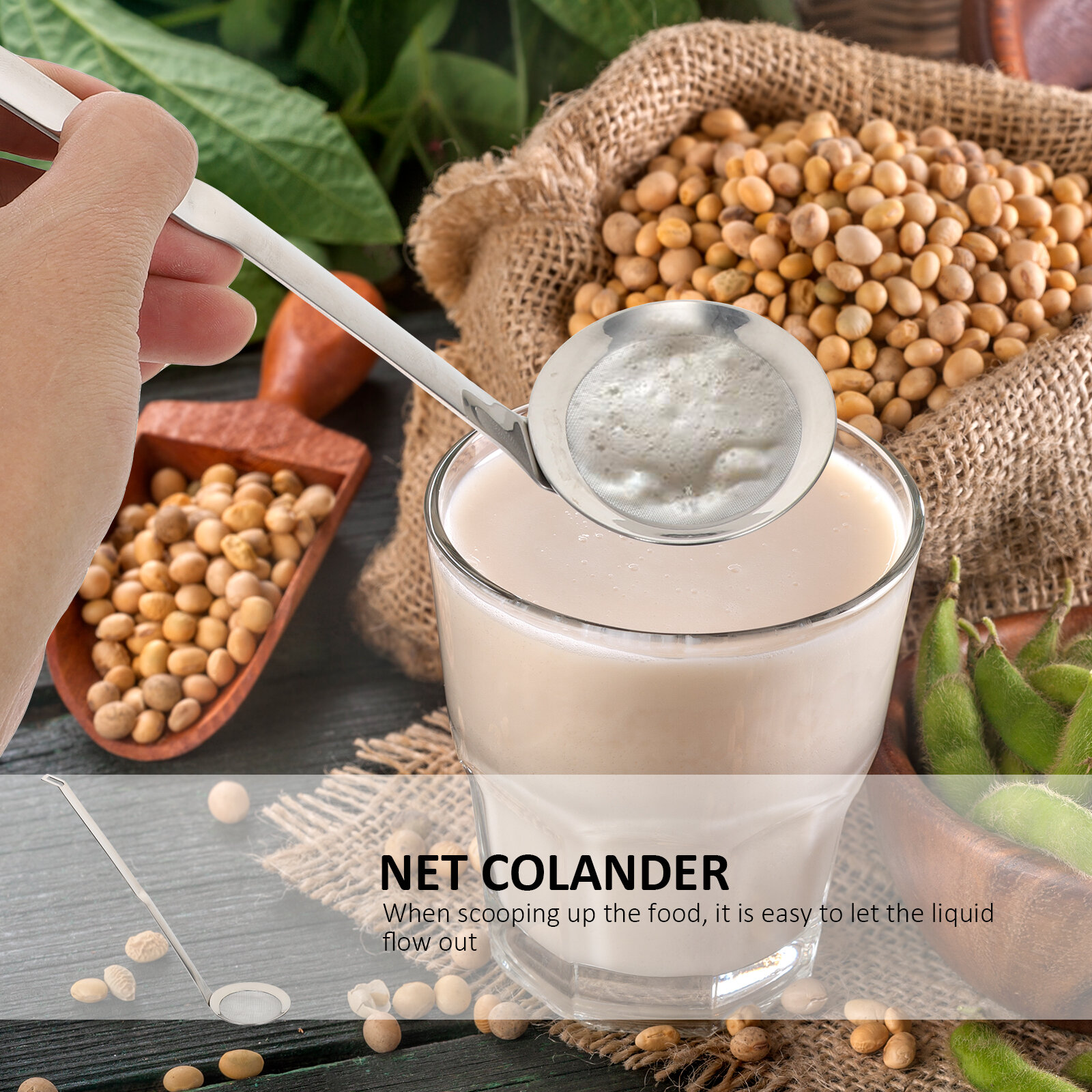 Ложка Для Фильтрации С Плотным Ситом Для Лапши И Чая 1 Шт Серебристый 25.5X6.5X6.5CM