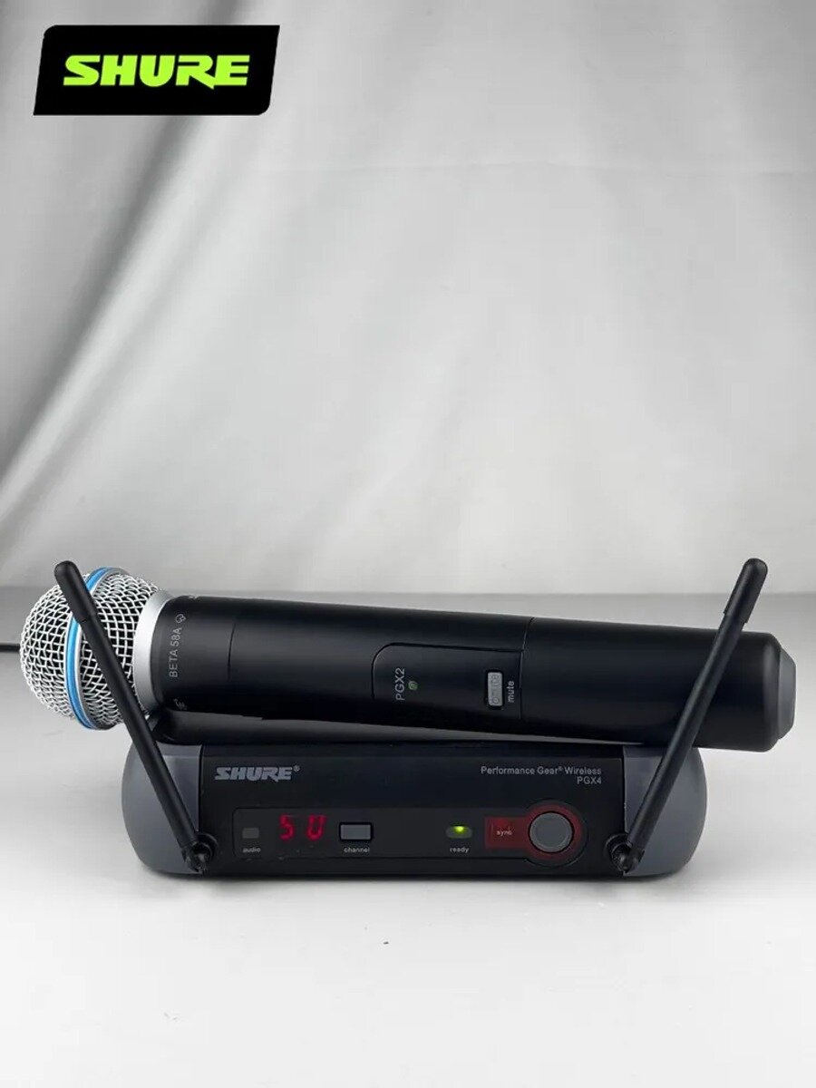 Shure Микрофон универсальный PGX24 BETA58 Беспроводный микрофон, черный