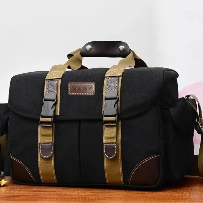 Холщовая сумка-чехол для камеры Nikon, Canon, Sony Black-Large