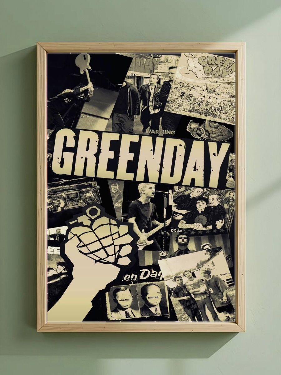 Постер, плакат на стену "Green Day" 42 см х 29,7 см (А3), Без Рамы