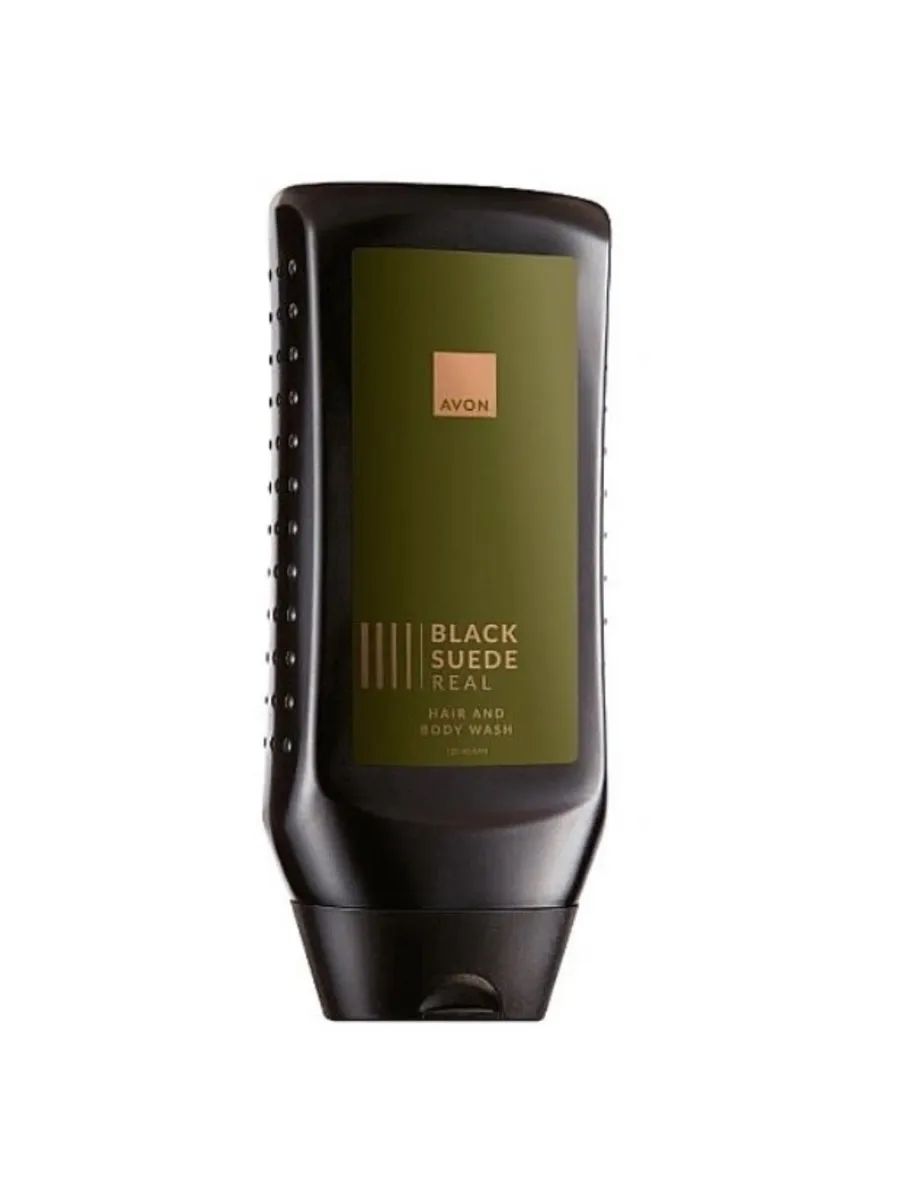 Шампунь-гель для него BLACK SUEDE REAL AVON 250мл сычуаньский перец, масло герани, аккорд дубового мха