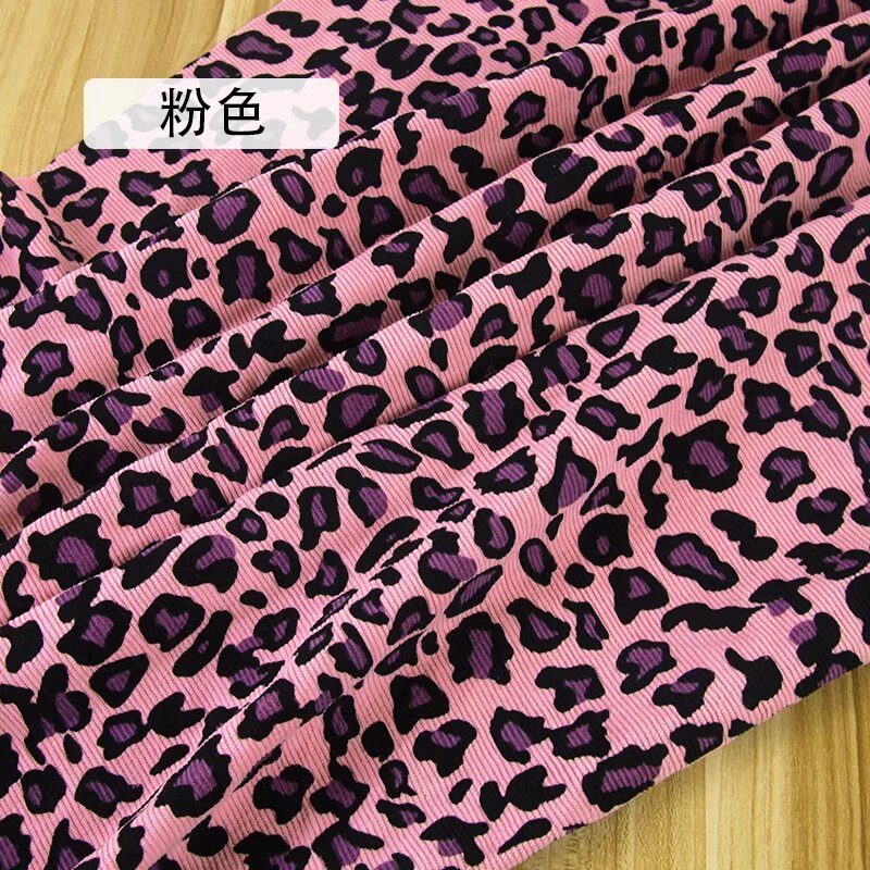 Вельветовая ткань Pink leopard print