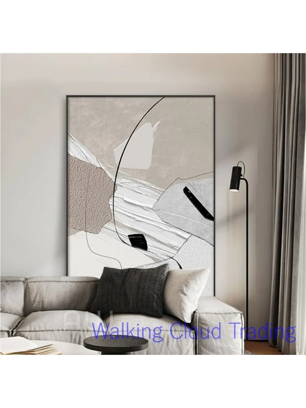 Картина 60x90 см, абстракция, парусина, акрил, 1 модуль, по горизонтали