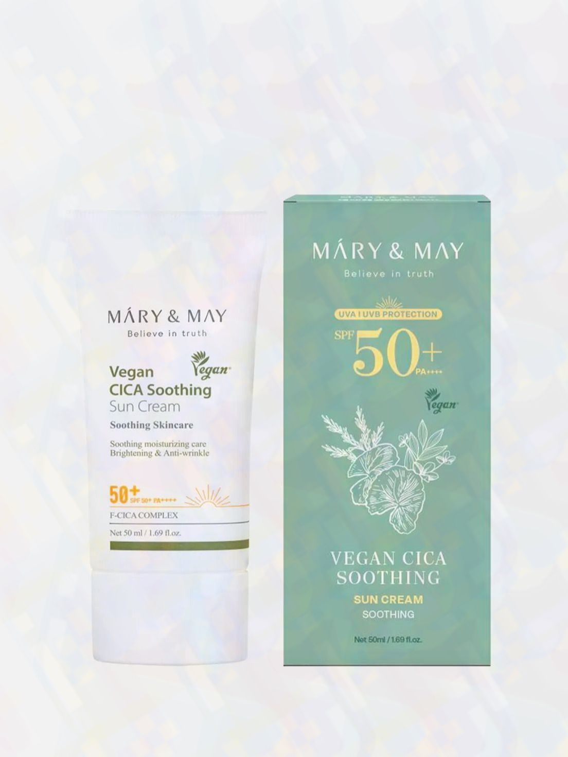 Качественный солнцезащитный крем SPF50, 50 мл, успокаивает CICA