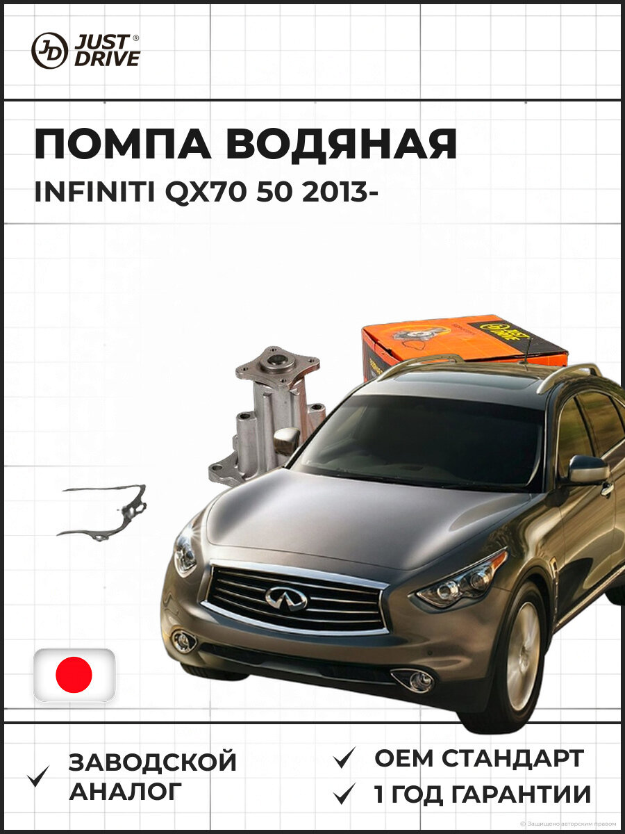 Помпа водяная JUST DRIVE JPW0114 INFINITI QX70 50 AWD Инфинити QX70 50 AWD с 2013