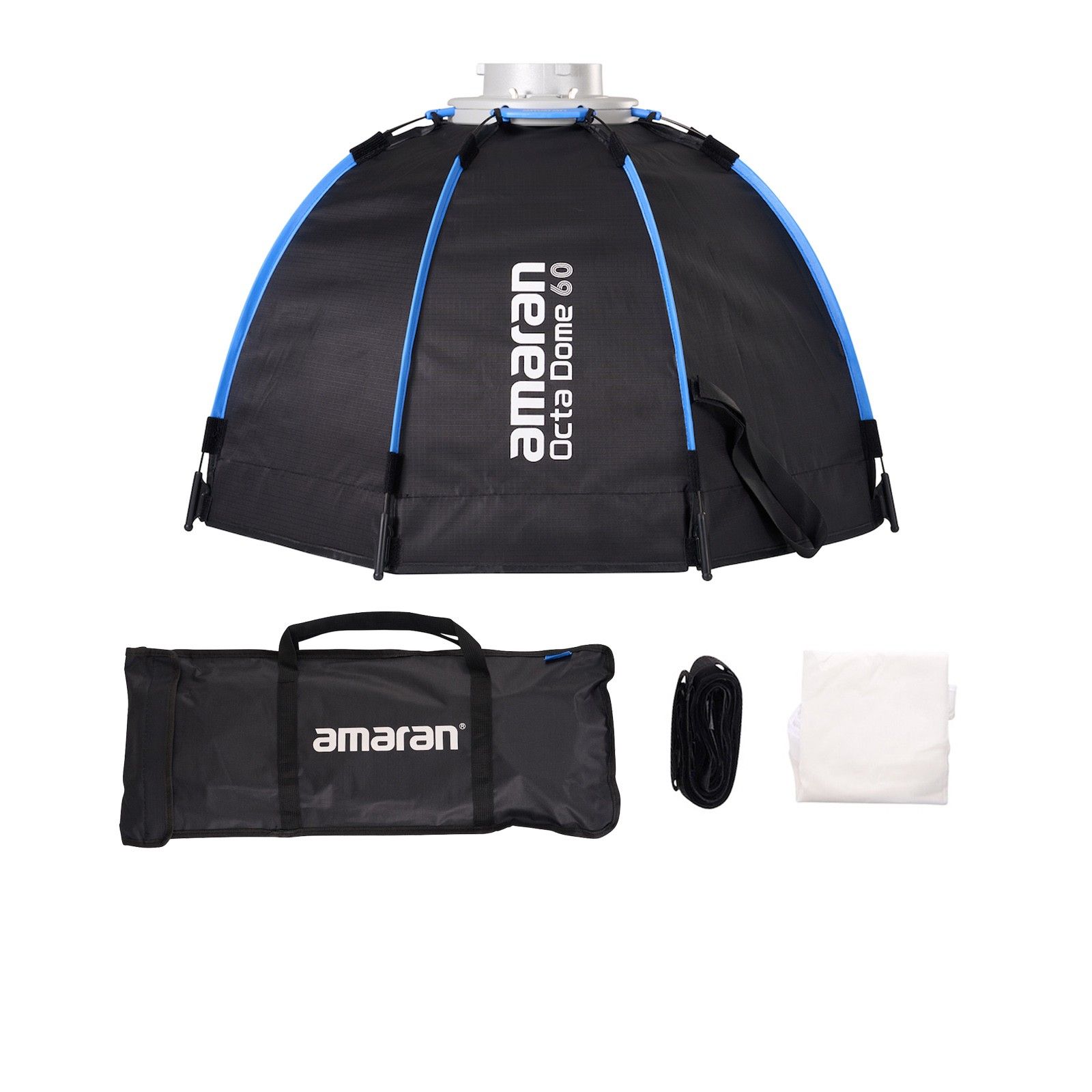 Софтбокс Aputure Amaran Octa Dome 60 24'/60 см с восьмиугольным чехлом для переноски с сотовым каркасом. Складной и быстроустанавливаемый. Совместим с Amaran 300C,150C,200X-S,100X-S,100D-S