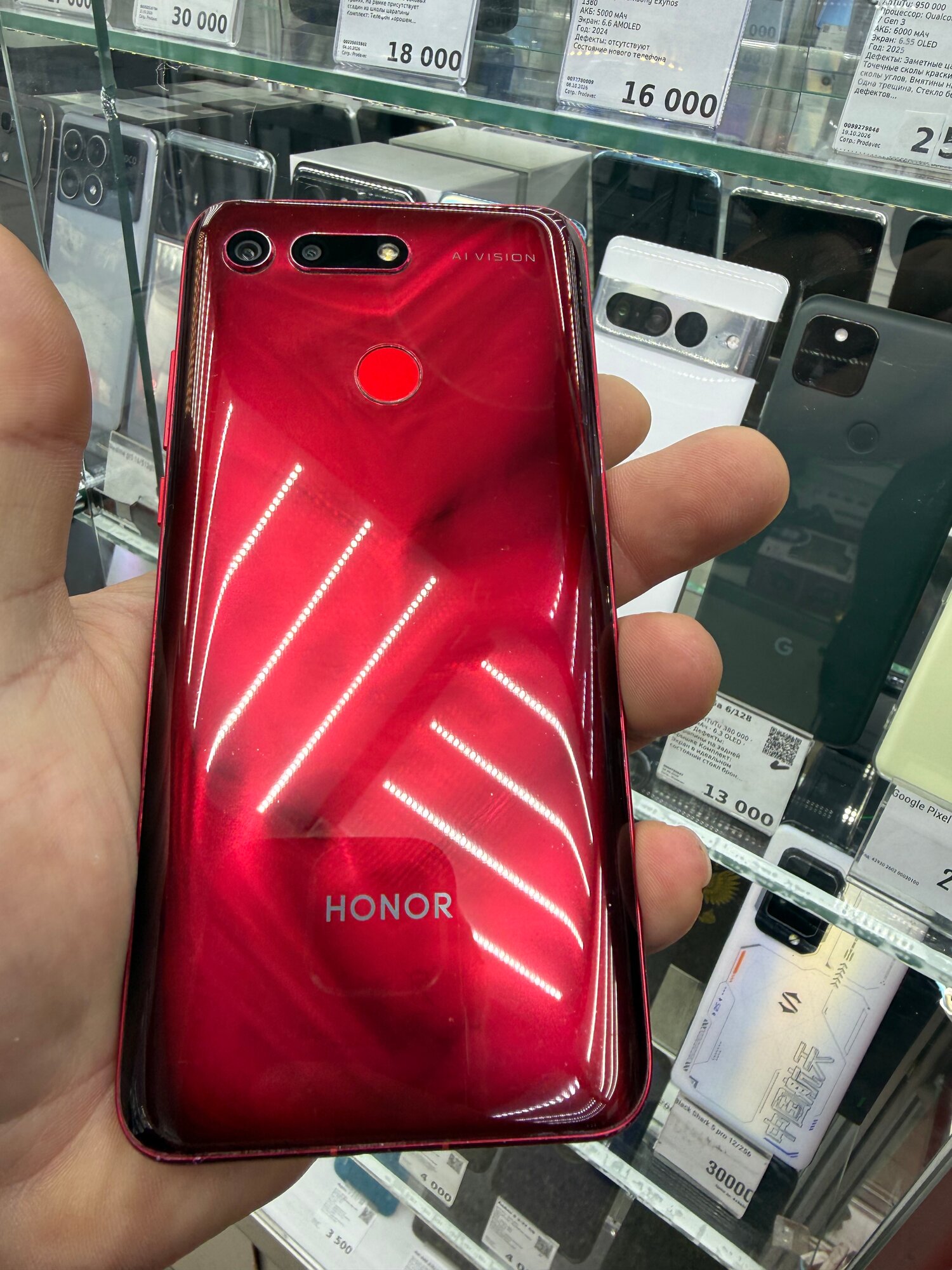 Смартфон HONOR View20 8/256 ГБ, 6.4" IPS, NFC, Dual SIM, красный, Б/У