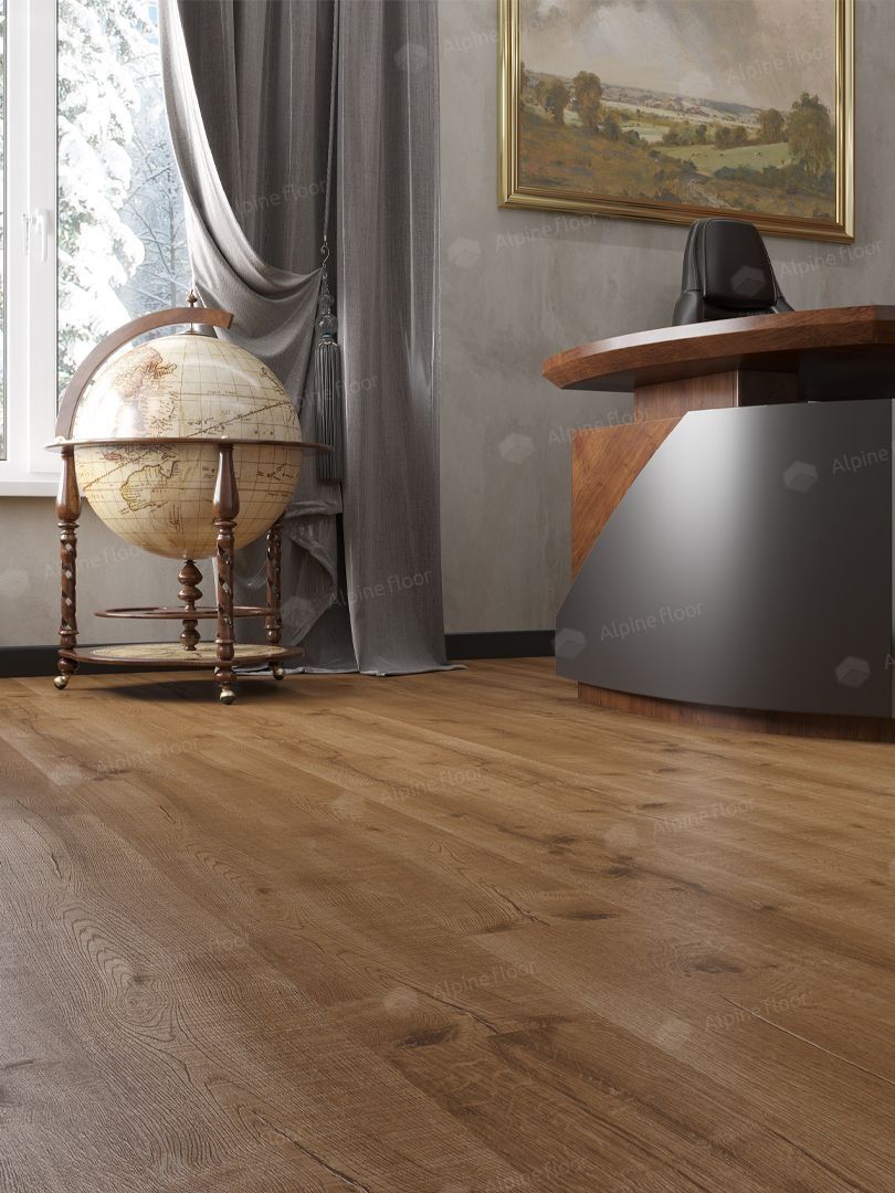 Каменный SPC ламинат Alpine Floor Real Wood ЕСО 2-1 Дуб Royal, толщина 6мм, площадь 2,23м. кв