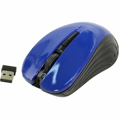 Мышь Oklick 545MW черный/синий оптическая (1600dpi) беспроводная USB (3but)