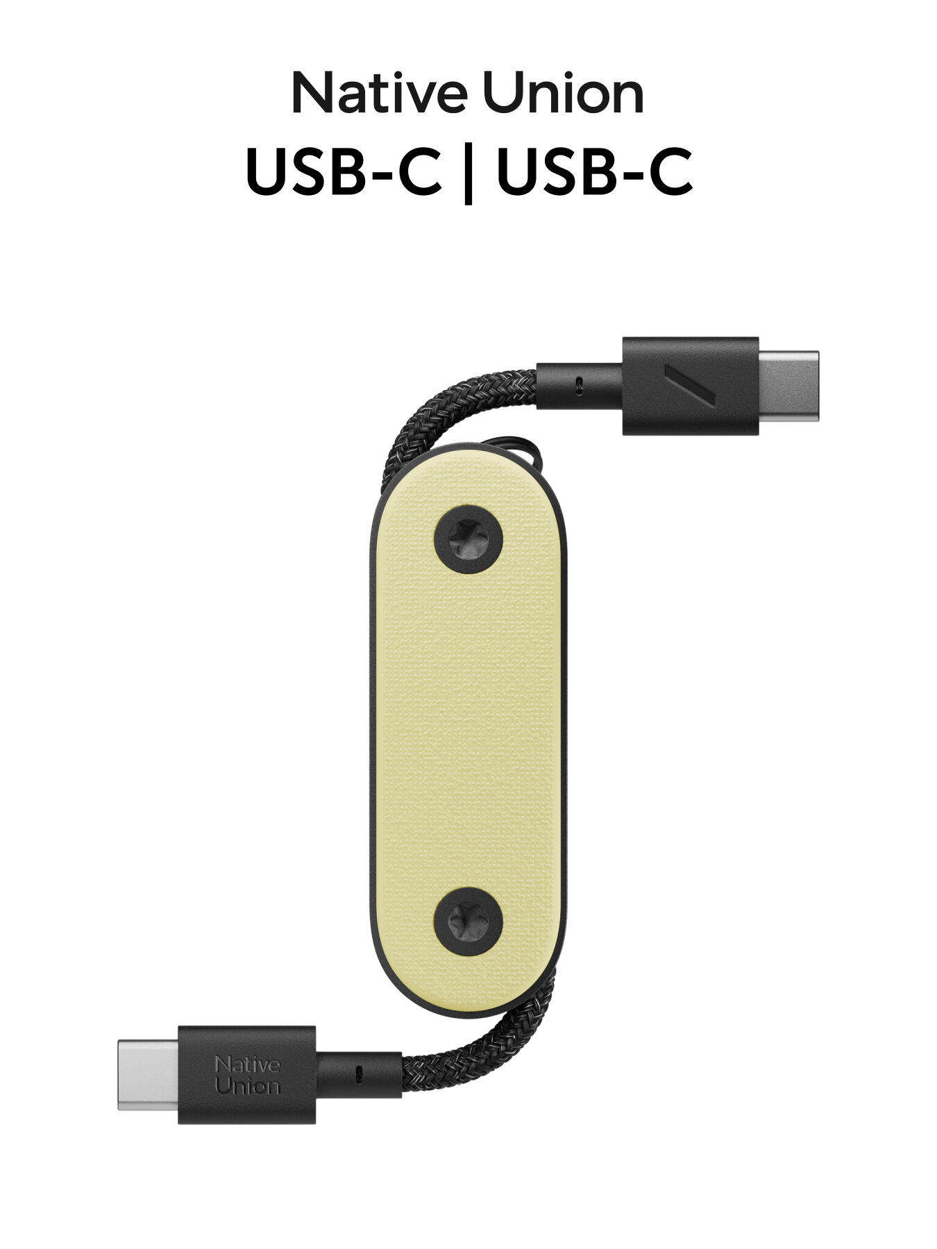 Кабель-брелок Type-C Native Union POCKET CABLE USB-C, 60 Вт, лимонный
