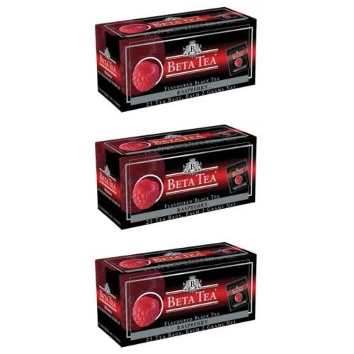 Beta Tea Черный чай в пакетиках Малина, 25 пак по 1.5, 3шт