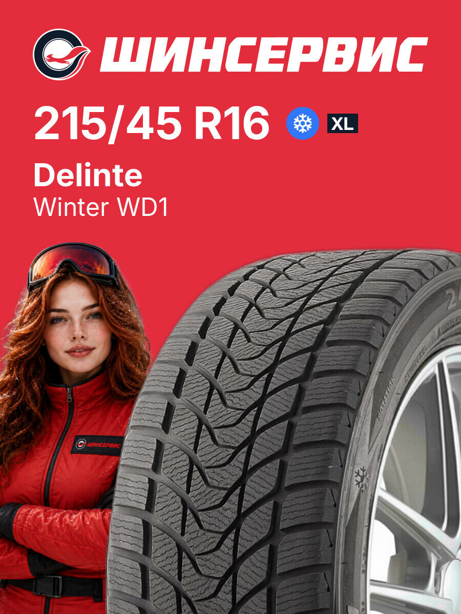 Зимняя нешипованная шина Delinte Winter WD1 215/45 R16 90 H, зимняя автомобильная резина