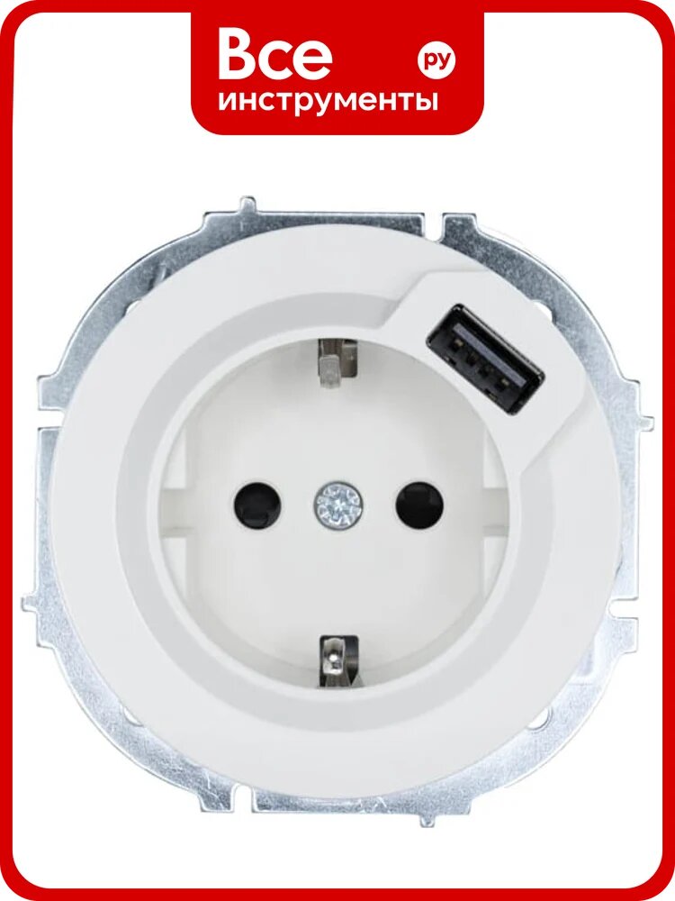 Розетка с/з + USB разъем Lezard OSEN белая 743-0288-181