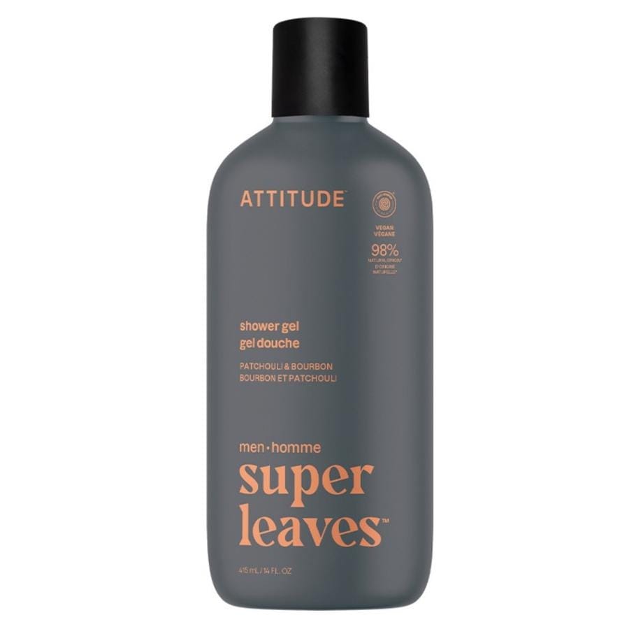 Гель для душа ATTITUDE Super Leaves Men, пачули и бурбон, 415 мл