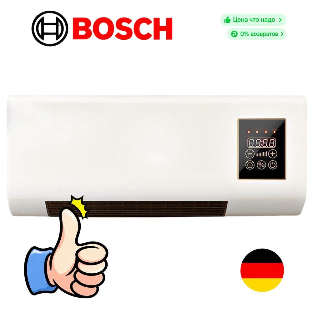 Мобильный тепловентилятор для ванной и спальни, настенный, 1800 Вт, с таймером