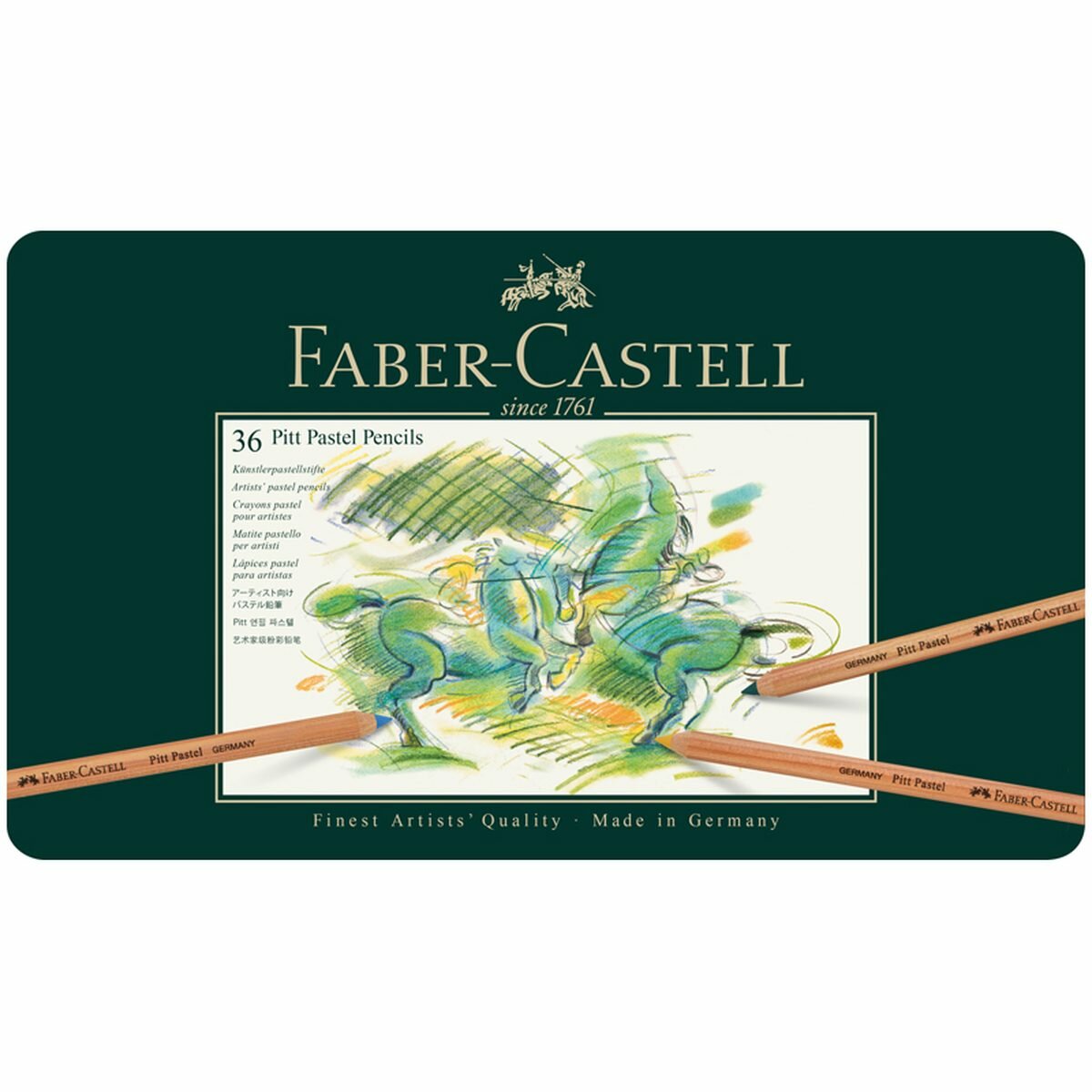 Карандаши пастельные 36 цветов Faber-Castell Pitt Pastel, метал. коробка (112136)