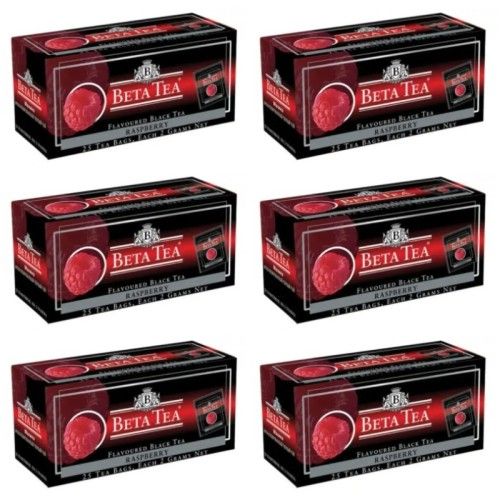 Beta Tea Черный чай в пакетиках Малина, 25 пак по 1.5, 6шт