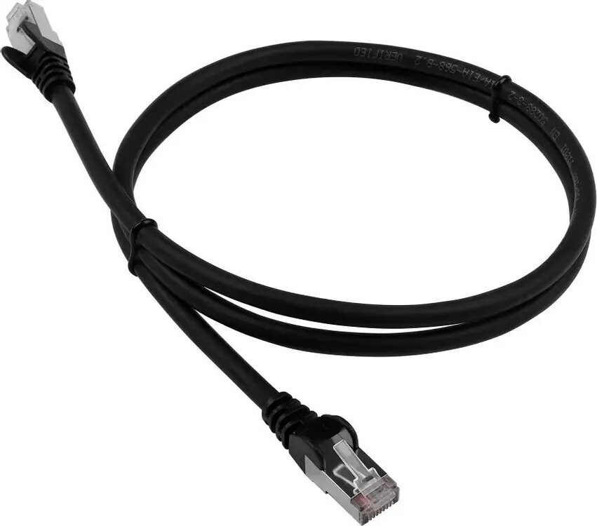 Патч-корд LanMaster вилка RJ-45, вилка RJ-45, кат.6, LSZH, 2м, черный