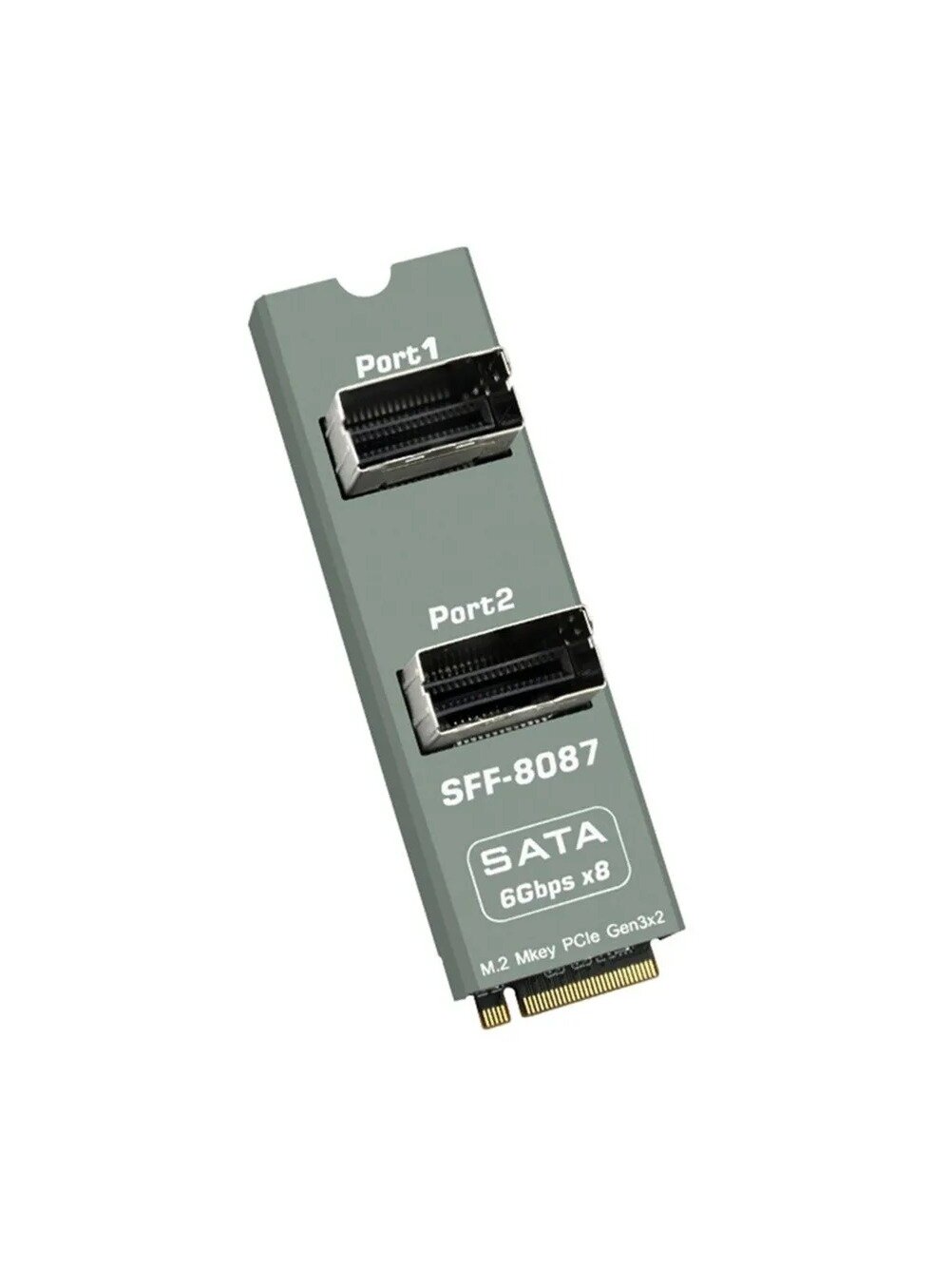 Плата расширения M.2 M Key на 2 порта SFF-8087 с поддержкой 8 SATA для NAS