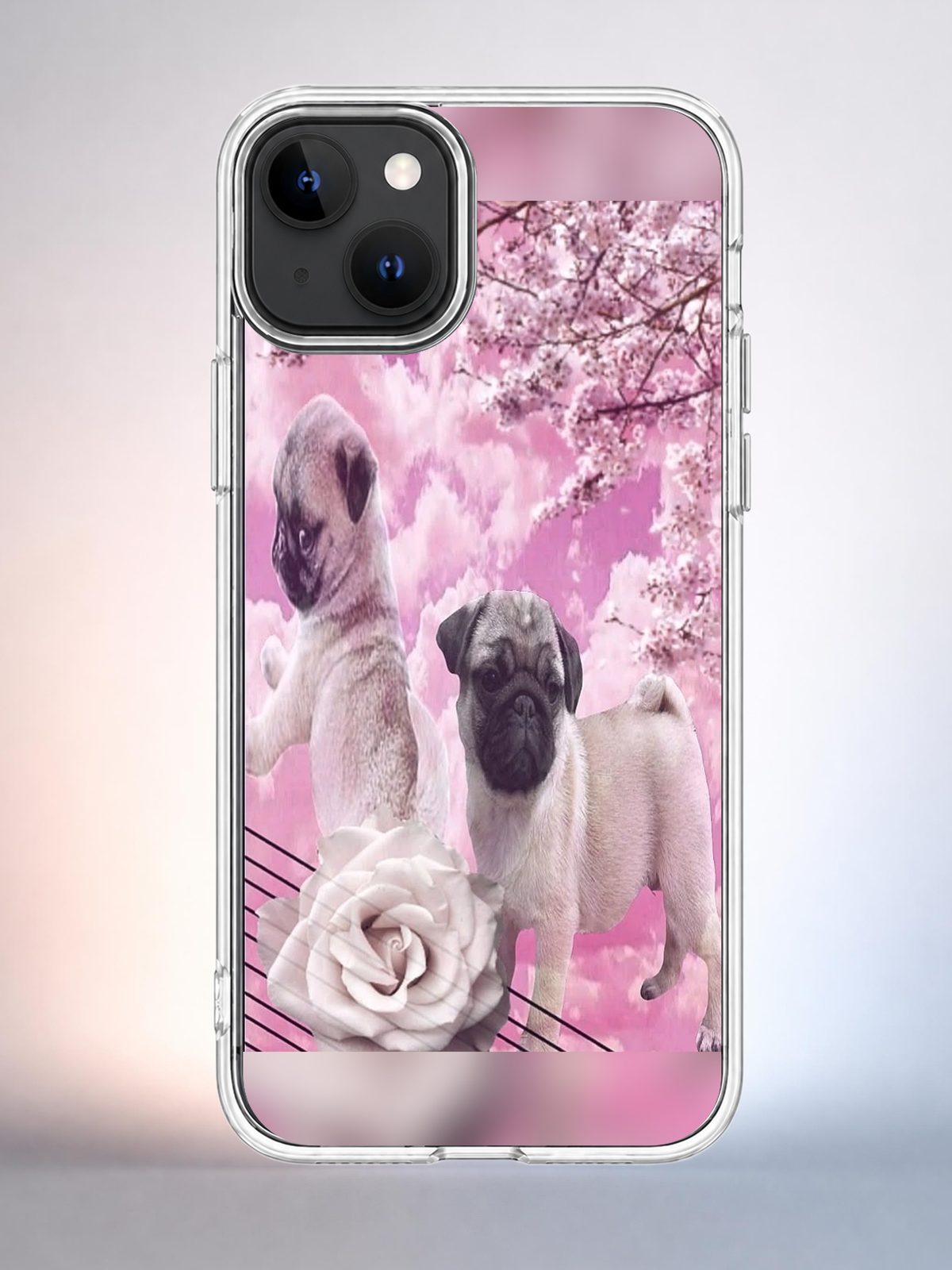 Чехол iPhone 15 Мопс в Y2K Indie Sleaze