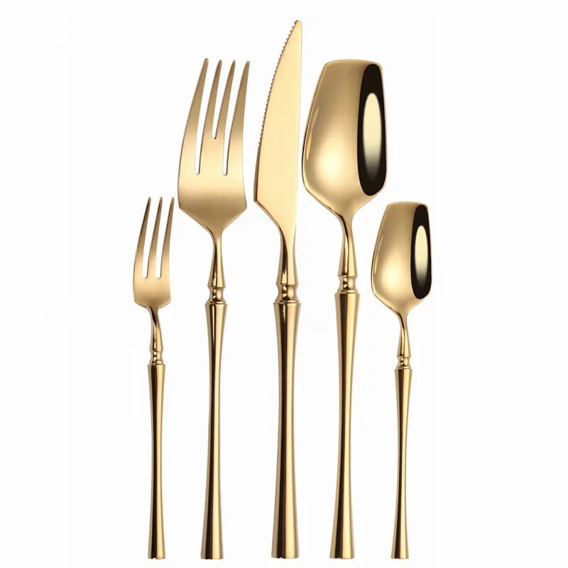 Набор столовых приборов SPKLIFEY золотые mirror gold 5pcs