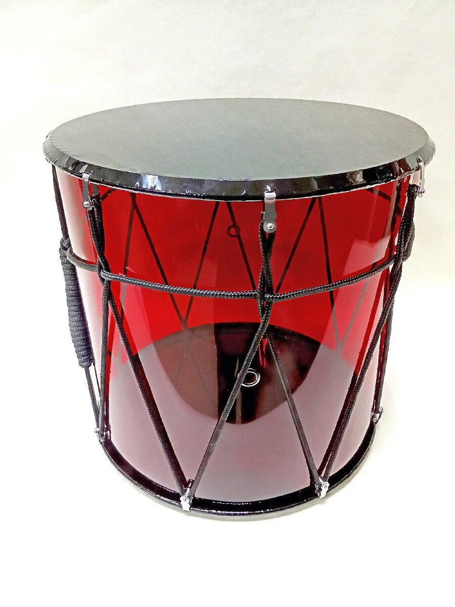 MZ-B12'RplexKB Барабан кавказский 12", плексиглас, красный прозрачный, с чехлом, MEZZO