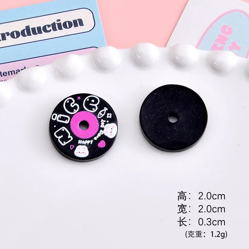 Мини-плеера из смолы с кроликом, 20 шт, Розовый, black disc