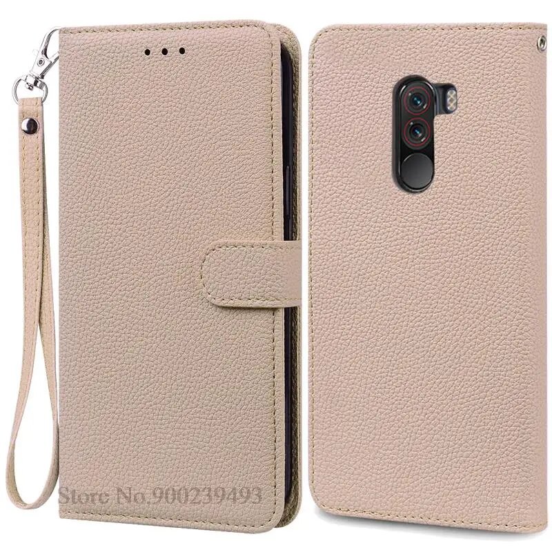 Чехол-книжка для Xiaomi Pocophone F1 Beige-Strap