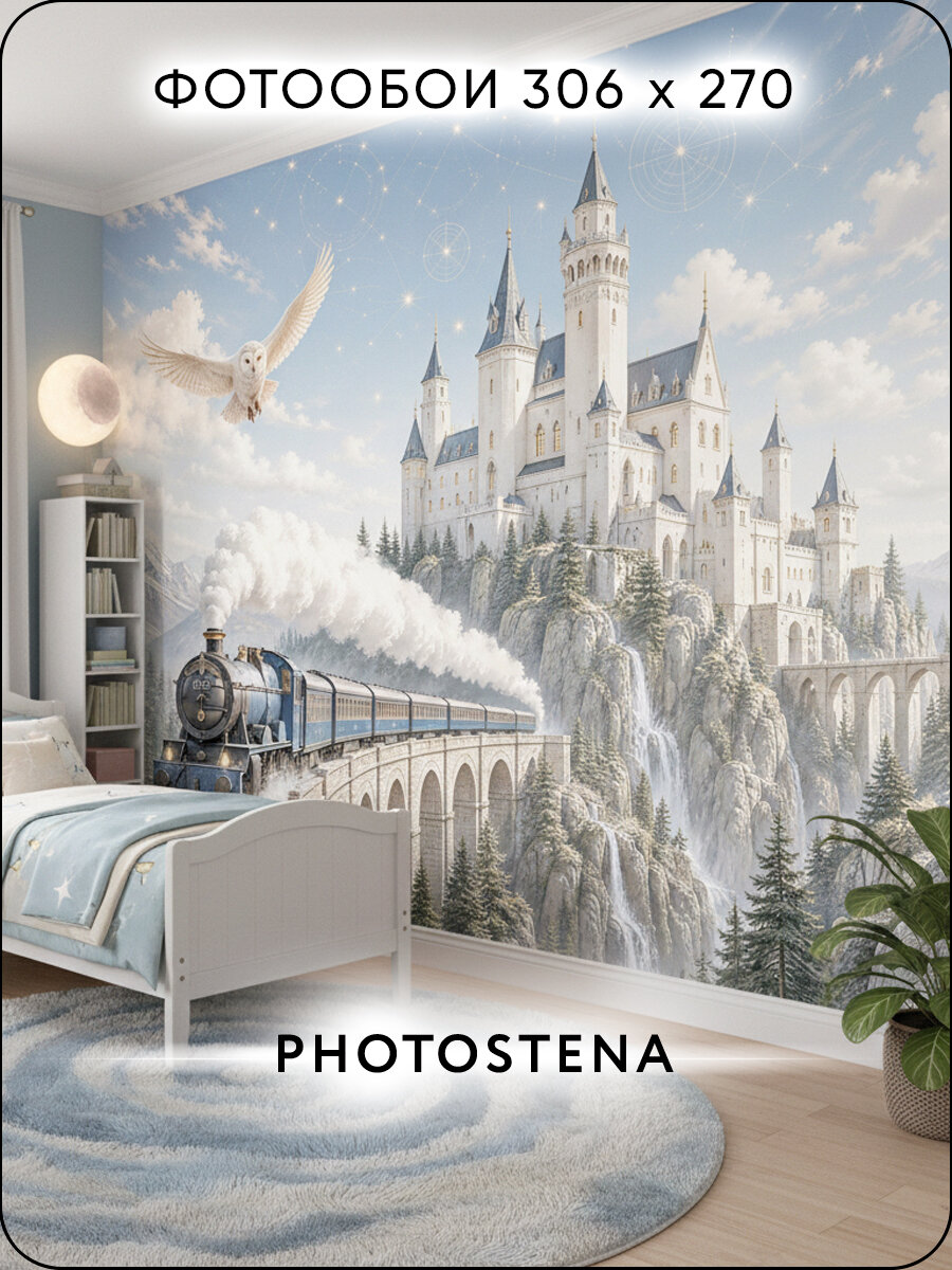Фотообои на стену флизелиновые встык PHOTOSTENA Волшебный замок 3,06 x 2,7 м 8,26 м2