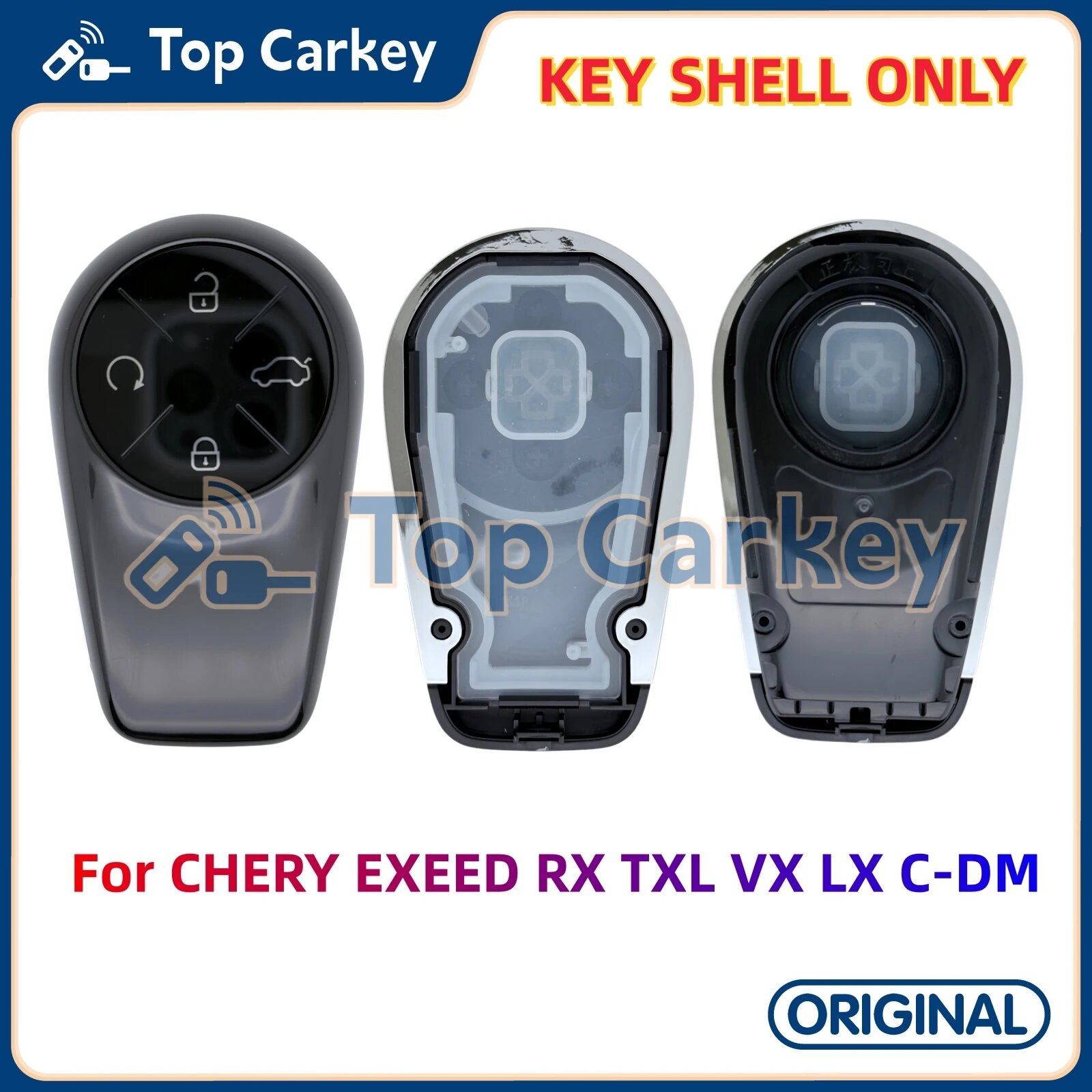 Оригинальный смарт-дистанционный ключ TopCarkey ID47, чип 433 МГц для CHERY EXEED RX Black Key Shell