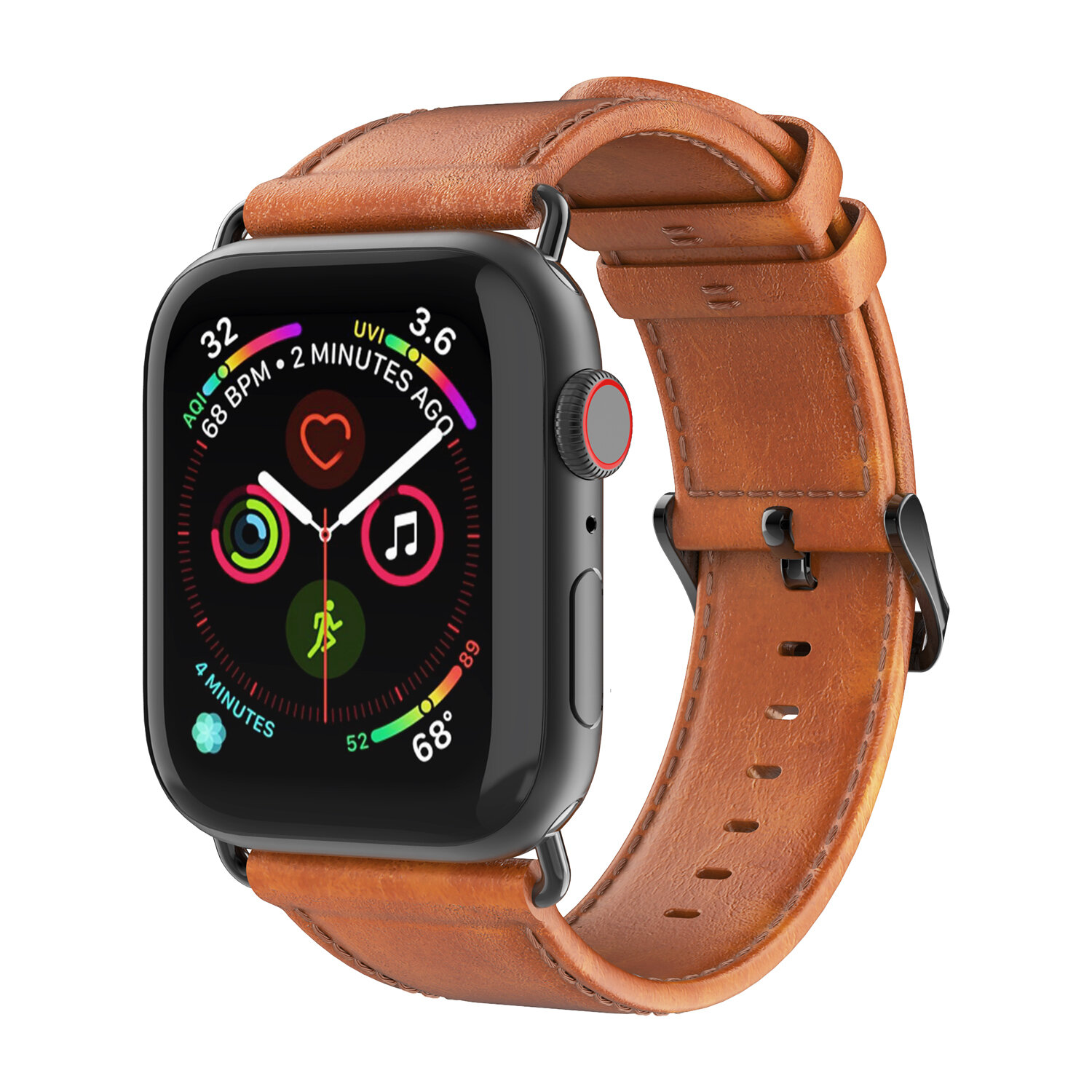 Ремешок из натуральной кожи коричневого цвета от Dux Ducis для смарт часов Apple Watch 38, 40, 41 и 42мм, серия Business Series