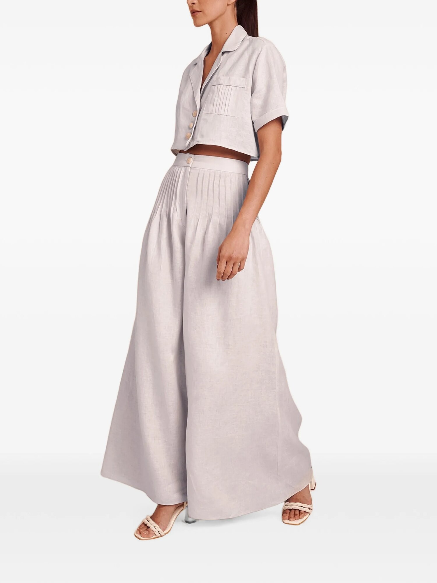 Брюки AZULU Posey pleated palazzo pants, размер M, розовый — фото 1