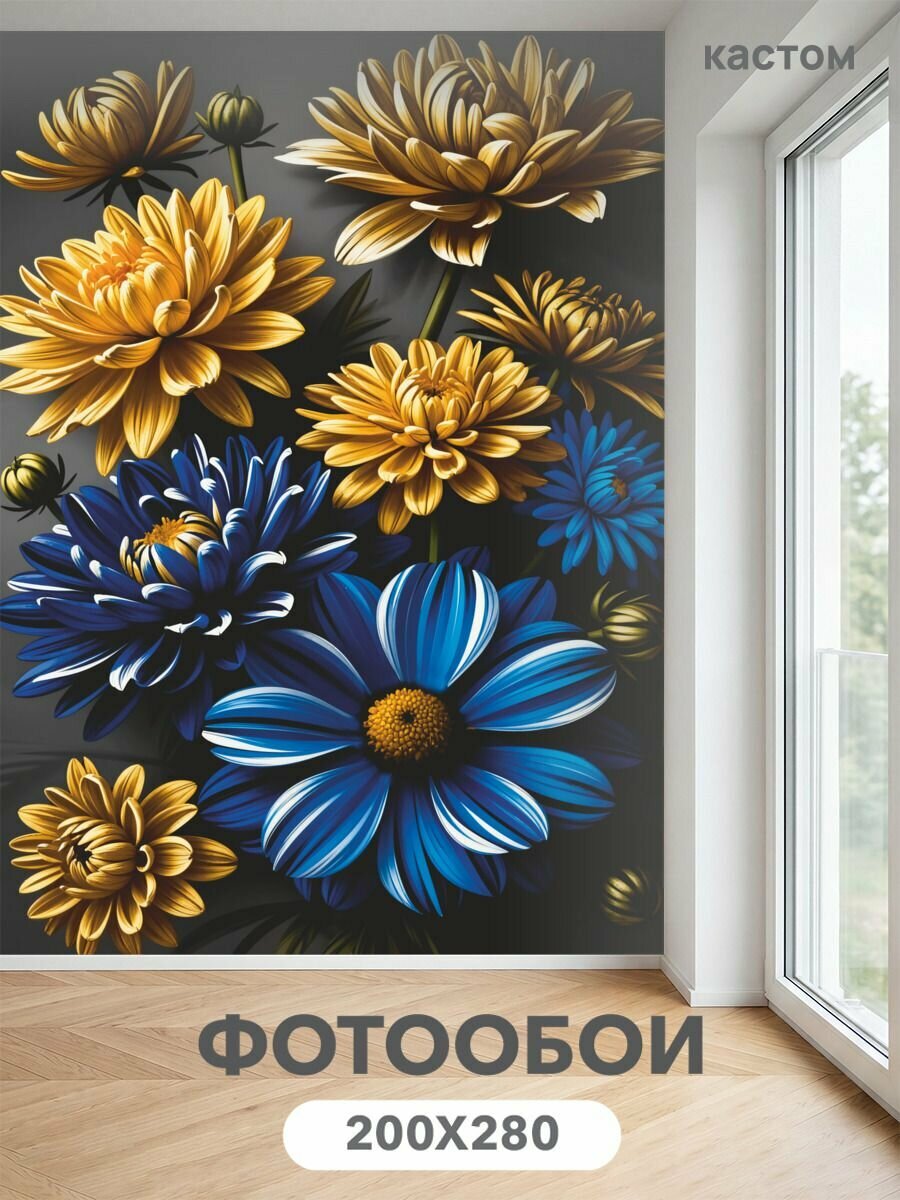 Фотообои на стену флизелиновые 3d цветы и растения 200х270 см