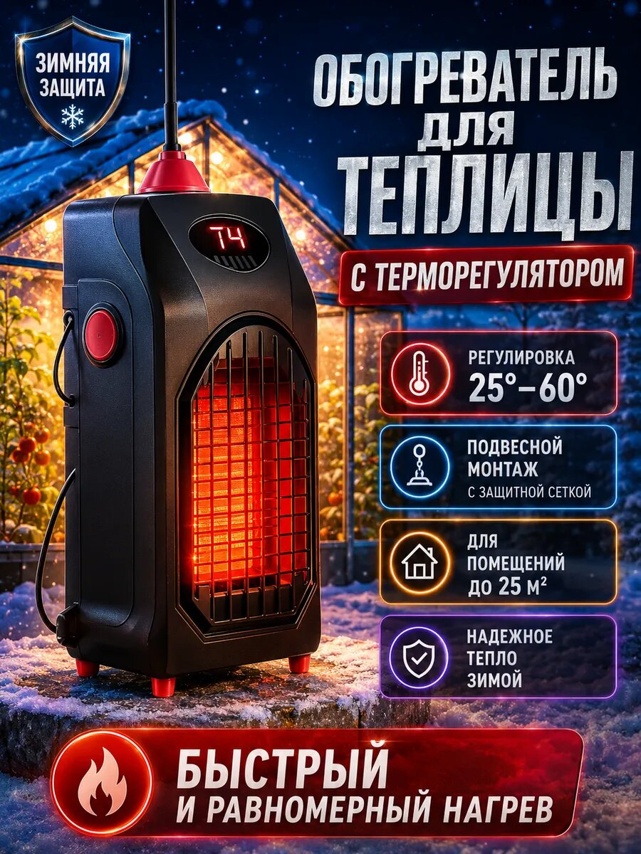 Обогреватель для теплицы с терморегулятором инфракрасный