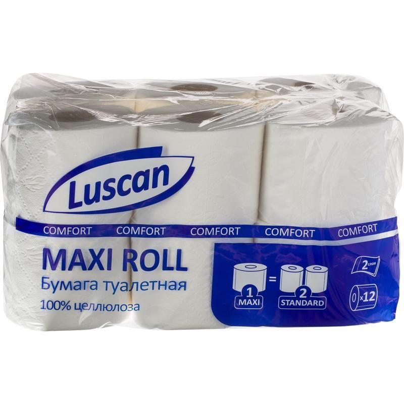 Бумага туалетная Luscan Comfort Max 2-слойная белая 12 рулонов в упаковке